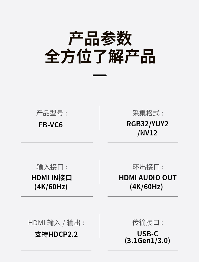 FB-VC6 XRGB-YUY2-NV12-高清视频采集卡